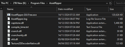 Launch AssetRipper.GUI.Free.exe to start the program.